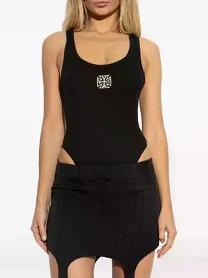 Vetements Logo-embroidered Bodysuit - Black