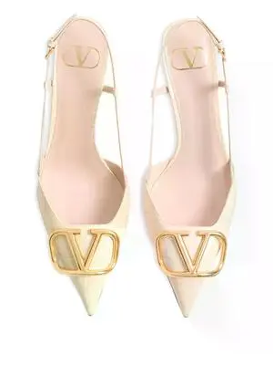 Valentino Garavani Vlogo Crocodile Effect Slingback Pumps