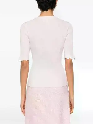 ALLUDE Button-fastening Ribbed Top