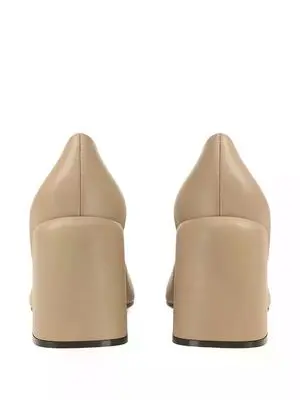 SERGIO ROSSI Convex Square-toe Pumps - Neutrals