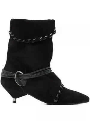 GISEL MOIRE Ariel Woven Strap Boots