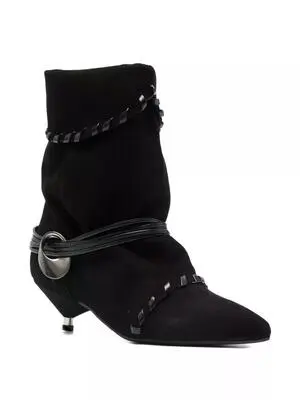 GISEL MOIRE Ariel Woven Strap Boots