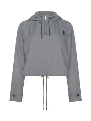L'Agence Bronwyn Cropped Windbreaker - Medium Grey