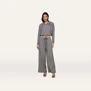 L'Agence Bronwyn Cropped Windbreaker - Medium Grey