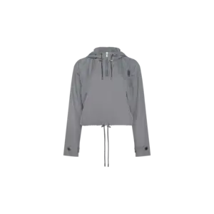 L'Agence Bronwyn Cropped Windbreaker - Medium Grey