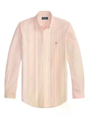 Polo Ralph Lauren Logo-embroidered Striped Oxford Shirt - Orange