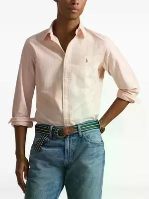 Polo Ralph Lauren Logo-embroidered Striped Oxford Shirt - Orange