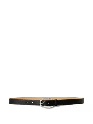 Polo Ralph Lauren Leather Belt With Stirrup Buckle - Black