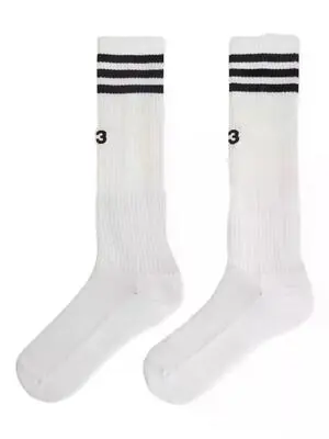 Y3 Striped Socks - White