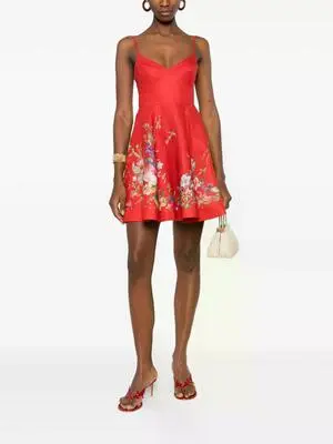 Zimmermann Patience Floral-printed Mini Dress - Red