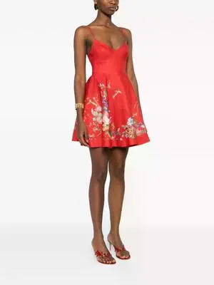 Zimmermann Patience Floral-printed Mini Dress - Red