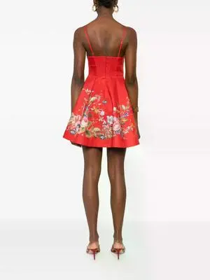 Zimmermann Patience Floral-printed Mini Dress - Red
