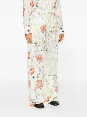 Alexander McQueen Floral Print Trousers - Neutrals