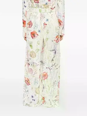 Alexander McQueen Floral Print Trousers - Neutrals
