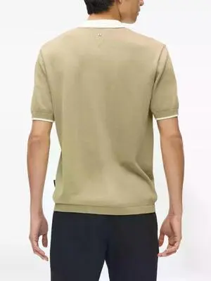 Karl Lagerfeld Contrast-collar Half-zip Polo Shirt - Neutrals