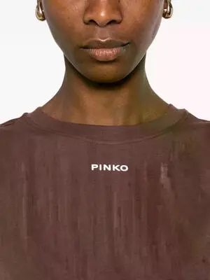 Pinko Logo Appliqué T-shirt - Brown