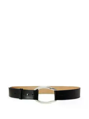 Polo Ralph Lauren Sculpted Stirrup-buckle Leather Belt - Black