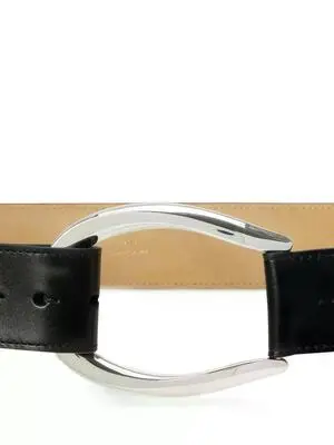 Polo Ralph Lauren Sculpted Stirrup-buckle Leather Belt - Black