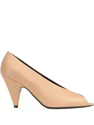 SERGIO ROSSI Leather Open-toe Pumps