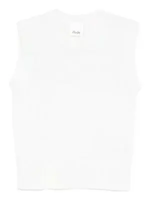 ALLUDE Sleeveless Knit Top - White