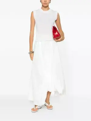 ALLUDE Sleeveless Knit Top - White