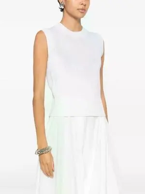 ALLUDE Sleeveless Knit Top - White