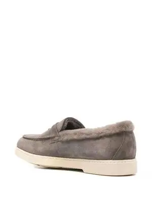 DOUCAL'S Leather Tassel Loafers - Grey