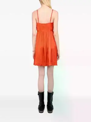 Zadig&Voltaire Ripples Satin Mini Dress - Orange
