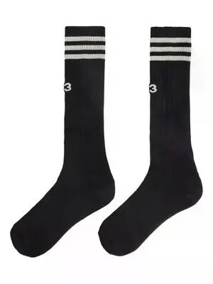 Y3 Striped Socks - Black