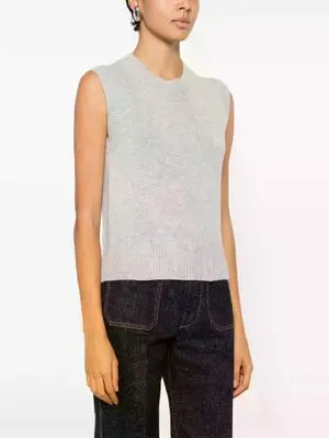 ALLUDE Sleeveless Knitted Top - Grey