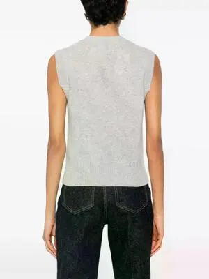 ALLUDE Sleeveless Knitted Top - Grey