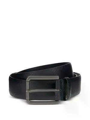 Boggi Milano Printed Leather Belt - Blue