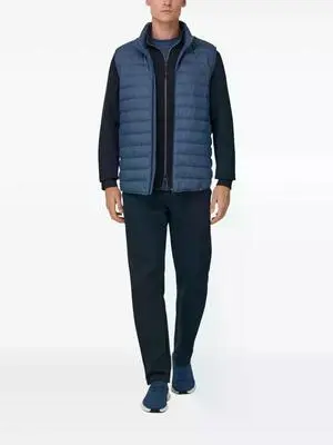 Boggi Milano Padded Logo Patch Gilet - Blue