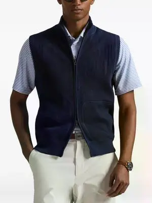 Rlx Ralph Lauren Zip-up Mock-neck Vest - Blue