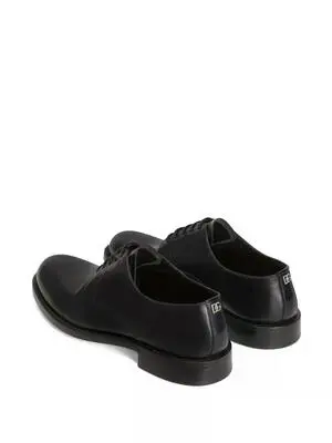 Dolce & Gabbana Logo Plaque Leather Derby Shoes - Blue