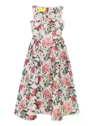 MARQUES' ALMEIDA Floral Print Midi Dress - Neutrals