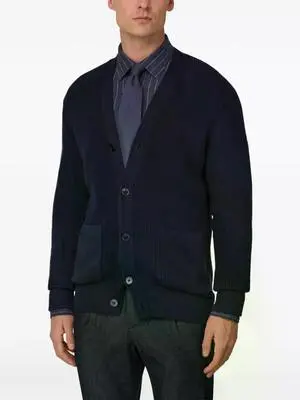Boggi Milano Ribbed Patch Pocket Cardigan