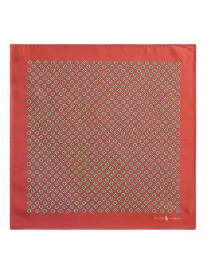 Polo Ralph Lauren Patterned Silk Pocket Scarf - Red