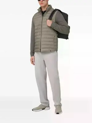 Boggi Milano Padded Gilet With Logo Patch - Grey