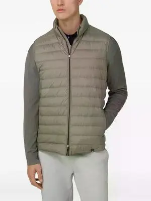 Boggi Milano Padded Gilet With Logo Patch - Grey