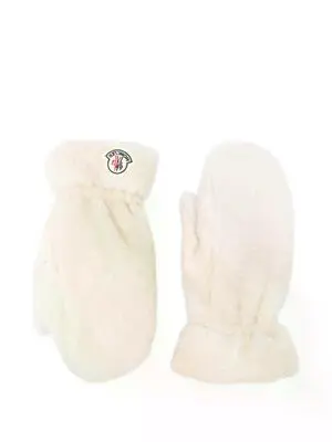 Moncler Logo-patch Mittens - White