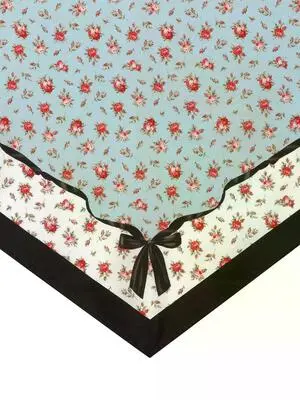Dolce & Gabbana Floral-print Bow Scarf - Blue