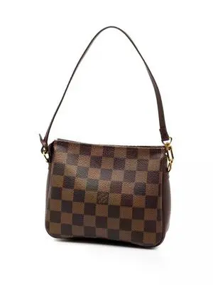 LOUIS VUITTON 2001 Damier Ebene Trousse Pochette Handbag - Brown
