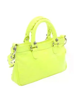 Balenciaga 2010-2025 Small Lambskin Motocross Neo Cagole Satchel - Yellow