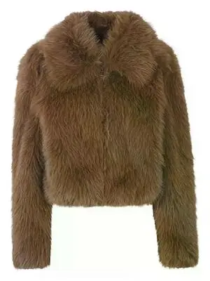 THE FRANKIE SHOP Hope Fur Jacket - Brown