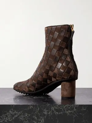 Bottega Veneta Atomic Intrecciato Leather Ankle Boots