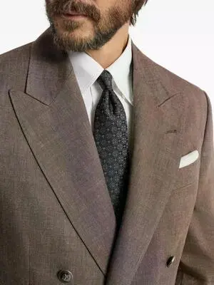 Brunello Cucinelli Geometric-patterned Silk Neck Tie
