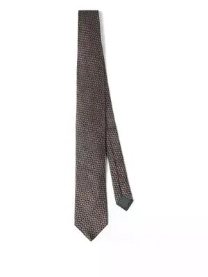 Brunello Cucinelli Textured Silk Neck Tie - Brown