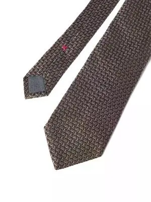 Brunello Cucinelli Textured Silk Neck Tie - Brown