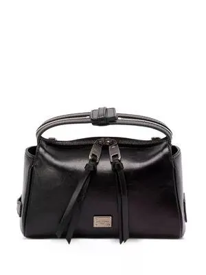 Dolce & Gabbana Mini Vittoria Calfskin Handbag - Black
